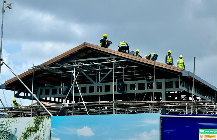 Presidential jetty's structure frame completed